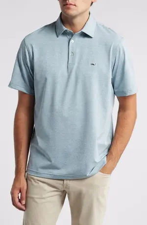 Vineyard Vines Jean Stripe Sankaty Performance Polo D812 Smoke