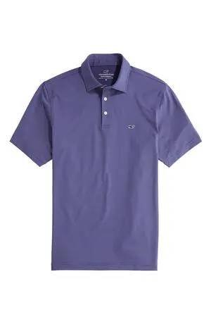 Vineyard Vines Jean Stripe Sankaty Performance Polo Moonshine Sunset