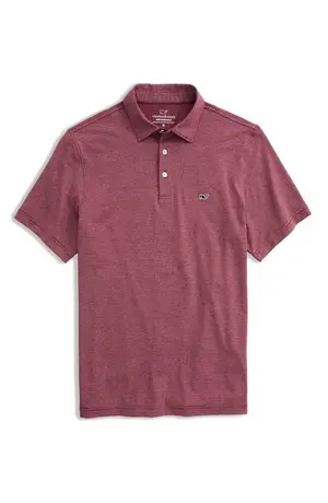 Vineyard Vines Jean Stripe Sankaty Performance Polo Red White