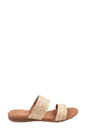 Andre Assous Narice Raffia Slide Sandal - Beige
