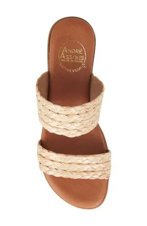 Andre Assous Narice Raffia Slide Sandal - Beige