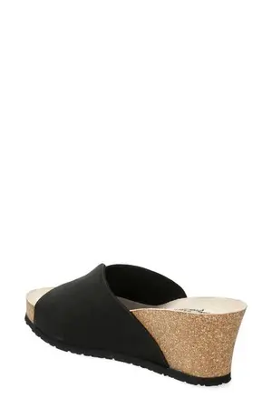 Mephisto Lisane Wedge Slide Sandal - Black