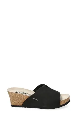 Mephisto Lisane Wedge Slide Sandal - Black