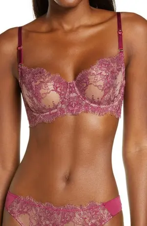 SKARLETT BLUE Entice Underwire Balconette Bra Crushed Berries / Terracotta
