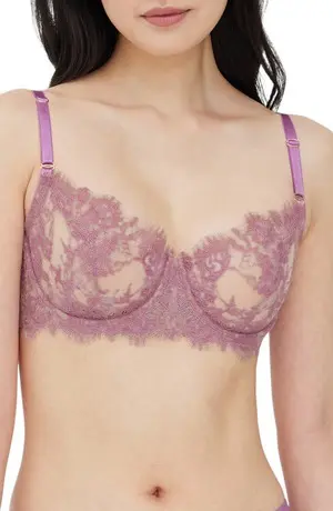 SKARLETT BLUE Entice Underwire Balconette Bra Lilac/nyln
