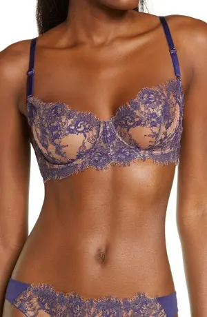 SKARLETT BLUE Entice Underwire Balconette Bra Marine Navy/ Gleam