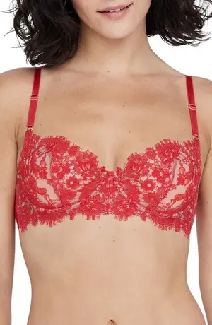 SKARLETT BLUE Entice Underwire Balconette Bra Sangria/ny