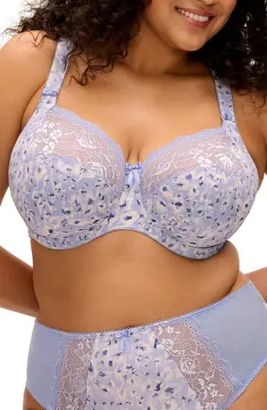 Elomi Morgan Full Figure Underwire Bra - Blue Leopard