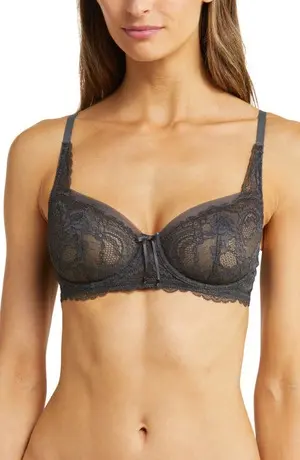 SKARLETT BLUE Minx Underwire Balconette Bra Black Sand