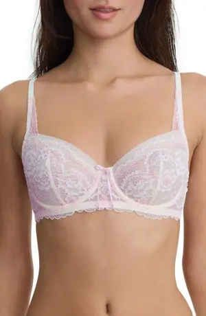 SKARLETT BLUE Minx Underwire Balconette Bra - Whipped Cream/lilac Pink