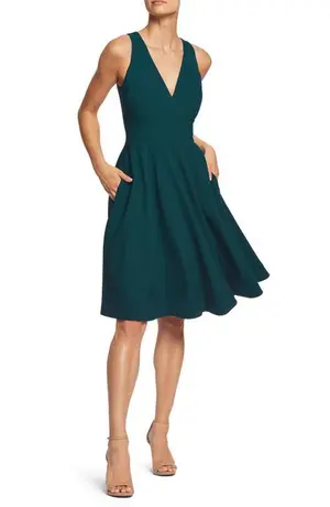 Dress The Population Catalina Fit & Flare Cocktail Dress - Pine