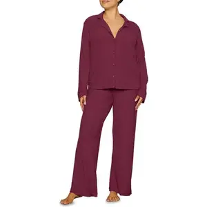 SKIMS Soft Lounge Rib Sleep Set Wine