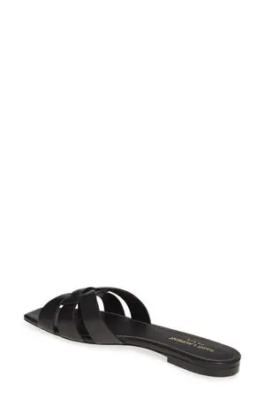 Saint Laurent Tribute Nu Pieds Slide Sandal - 1000-nero