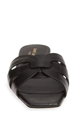 Saint Laurent Tribute Nu Pieds Slide Sandal - 1000-nero