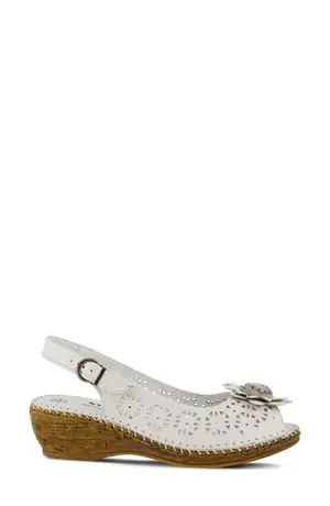 SPRING STEP SHOES Belford Slingback Sandal - White Leather