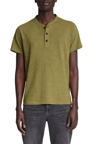Rag & Bone Classic Short Sleeve Henley Army