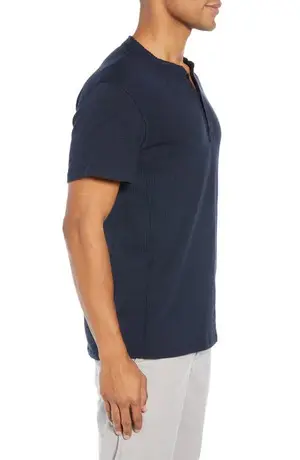 Rag & Bone Classic Short Sleeve Flame Henley - Deep Navy