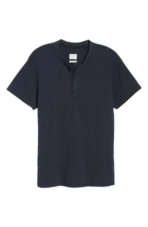Rag & Bone Classic Short Sleeve Flame Henley - Deep Navy