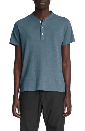 Rag & Bone Classic Short Sleeve Henley Sea