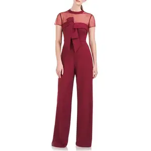 Js Collections Stretch Crepe Jumpsuit - Deep Red