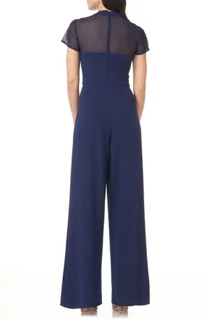 Js Collections Stretch Crepe Jumpsuit - Navy