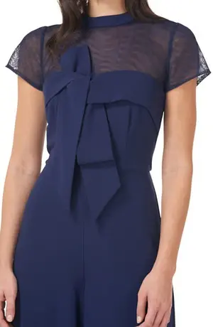 Js Collections Stretch Crepe Jumpsuit - Navy