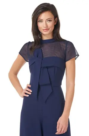 Js Collections Stretch Crepe Jumpsuit - Navy