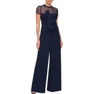 Js Collections Stretch Crepe Jumpsuit - Navy
