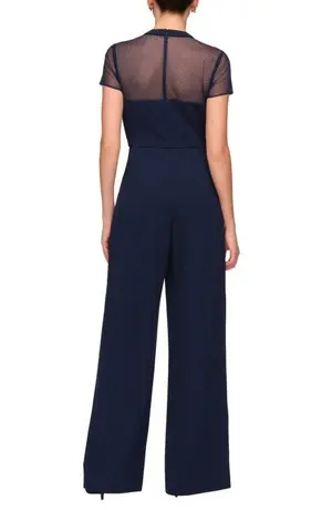 Js Collections Stretch Crepe Jumpsuit - Navy