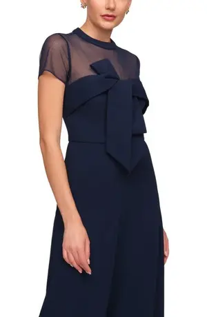 Js Collections Stretch Crepe Jumpsuit - Navy
