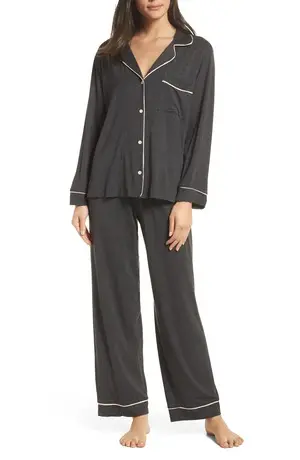 Eberjey Gisele Long Pajamas Charcoal/ Bellini