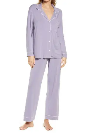 Eberjey Gisele Long Pajamas Delphinium/ Ivory