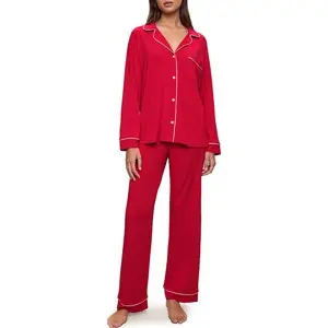 Eberjey Gisele Long Pajamas Haute Red/ivory