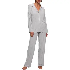 Eberjey Gisele Long Pajamas Heather Grey Sorbet