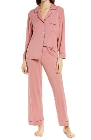 Eberjey Gisele Long Pajamas La Rosa/ Indigo