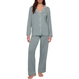 Eberjey Gisele Long Pajamas Lead/ivory