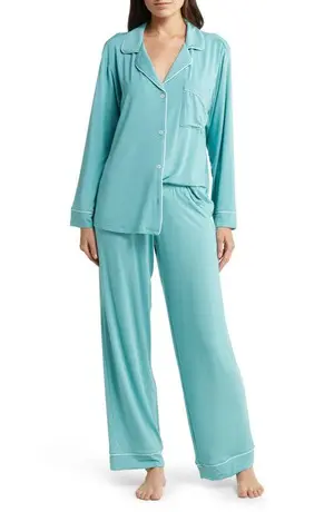 Eberjey Gisele Long Pajamas Ocean Bay/ Ivory