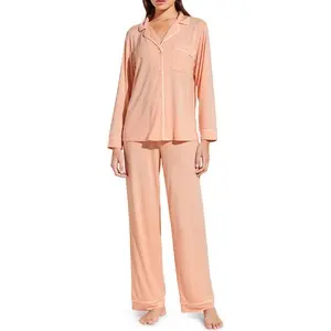 Eberjey Gisele Long Pajamas Peach Parfait/ivory