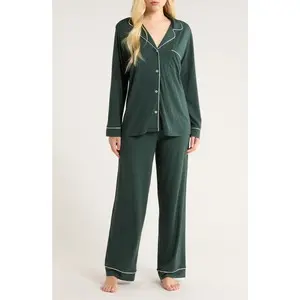 Eberjey Gisele Long Pajamas Pine/ivory