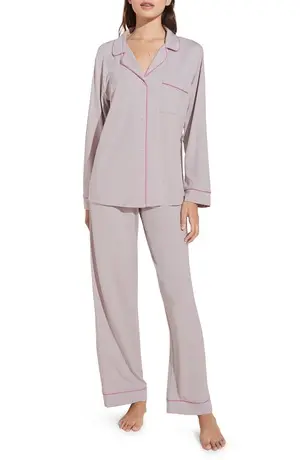 Eberjey Gisele Long Pajamas Purple Dust/ Italian Rose