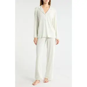 Eberjey Gisele Long Pajamas - Seafoam/ivory