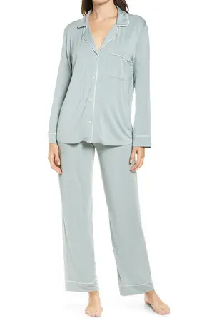 Eberjey Gisele Long Pajamas Willg/bone