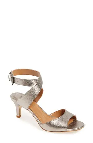 J. Reneé J. Reneé Soncino Ankle Strap Sandal Metallic Taupe Leather