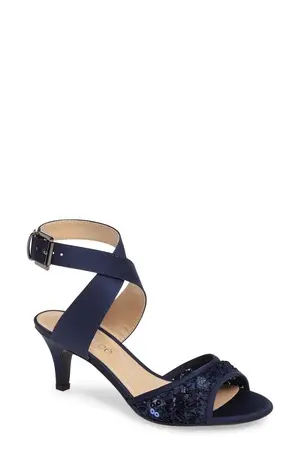 J. Reneé J. Reneé Soncino Ankle Strap Sandal Navy Satin