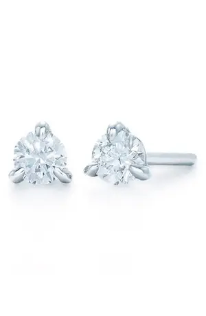Kwiat Kwiat Round Brilliant Cut Diamond Stud Earrings White 0.30 Ctw