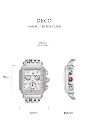 Michele Deco Diamond Chronograph Stainless Steel Watch - Gold/silver
