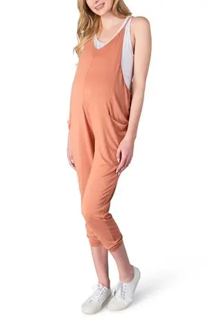 EVERLY GREY Everly Grey Brandi Maternity Nursing Romper Sandstone