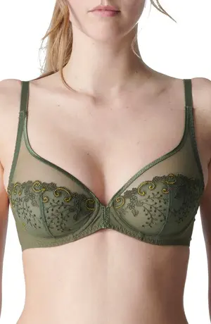 Simone Perele Delice Sheer Underwire Plunge Bra Safari