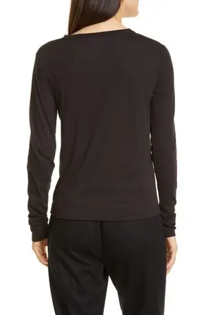 Vince Essential Long Sleeve Crewneck Tee - Black