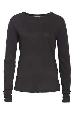 Vince Essential Long Sleeve Crewneck Tee - Black